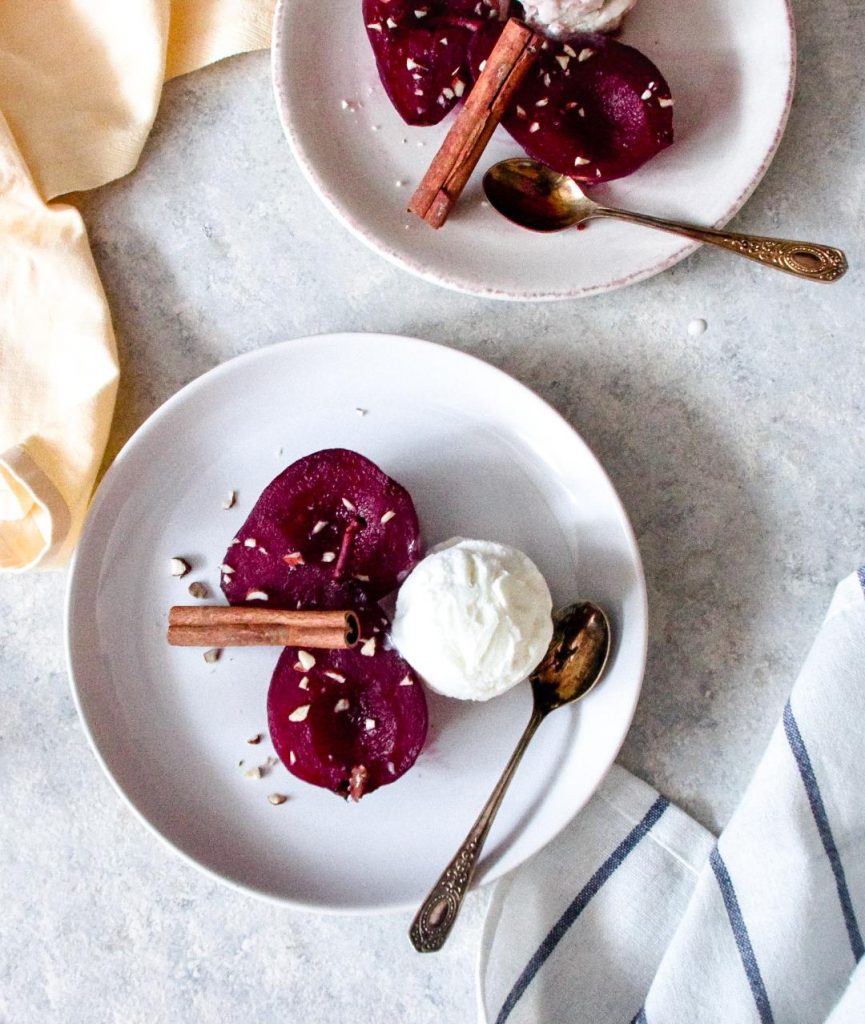 Red Wine Poached Pears - Bakewell
